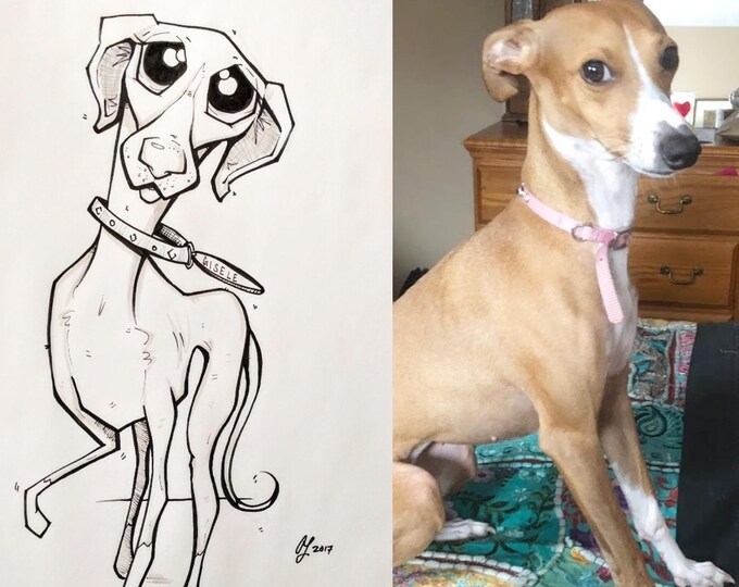 Custom Pet/dog Drawing | Etsy