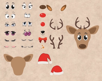 Deer Clipart. Antler Clip Art. Gold Glitter Digital Deer & - Etsy