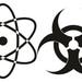 Atomic Atom - Biohazard - Radioactive Stencil Symbol, AI, SVG, DXF, Eps ...