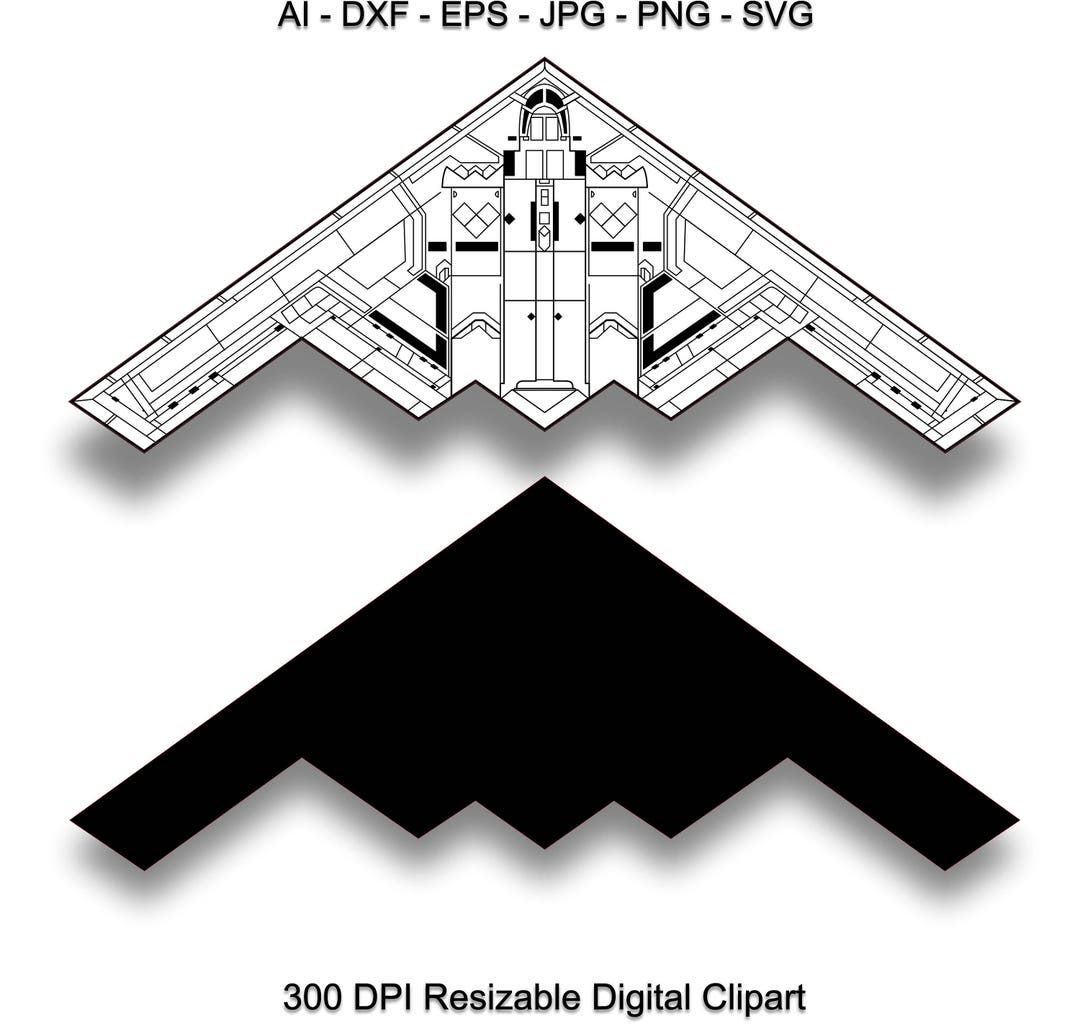 B2 Bomber Clipart, AI, SVG, DXF, Eps, Png, Cdr, Silhouette, Clip Art ...