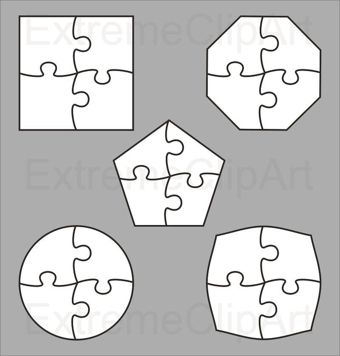Coaster Jigsaw Puzzle Template Collection DXF, EPS, SVG Zip File - Etsy
