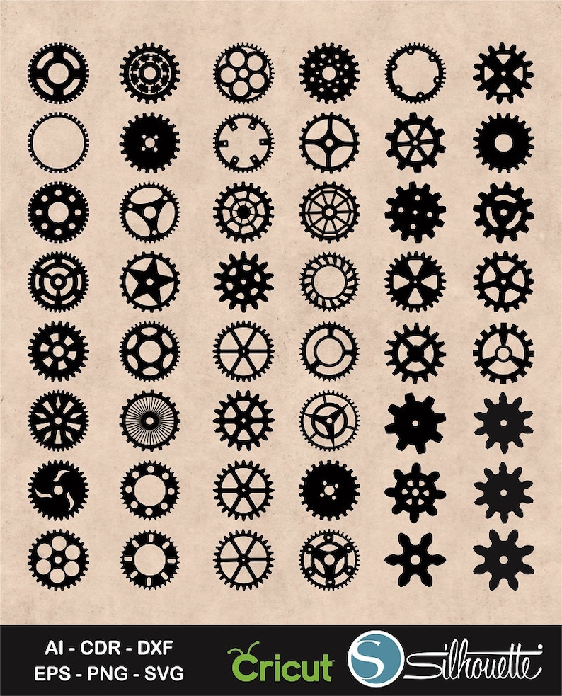 Engrenages de Svg, rouages engrenages svg, Silhouette d’engins ...