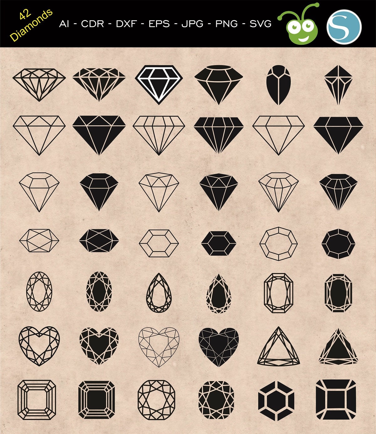 Diamond Silhouette Clip Art