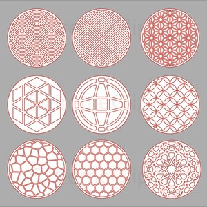 Coasters Stencil Cutout Template DXF, SVG, Decorative Circles, Digital ...