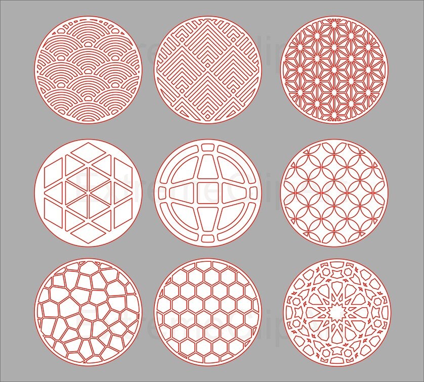 Coasters Stencil Cutout Template DXF SVG Decorative Circles | Etsy