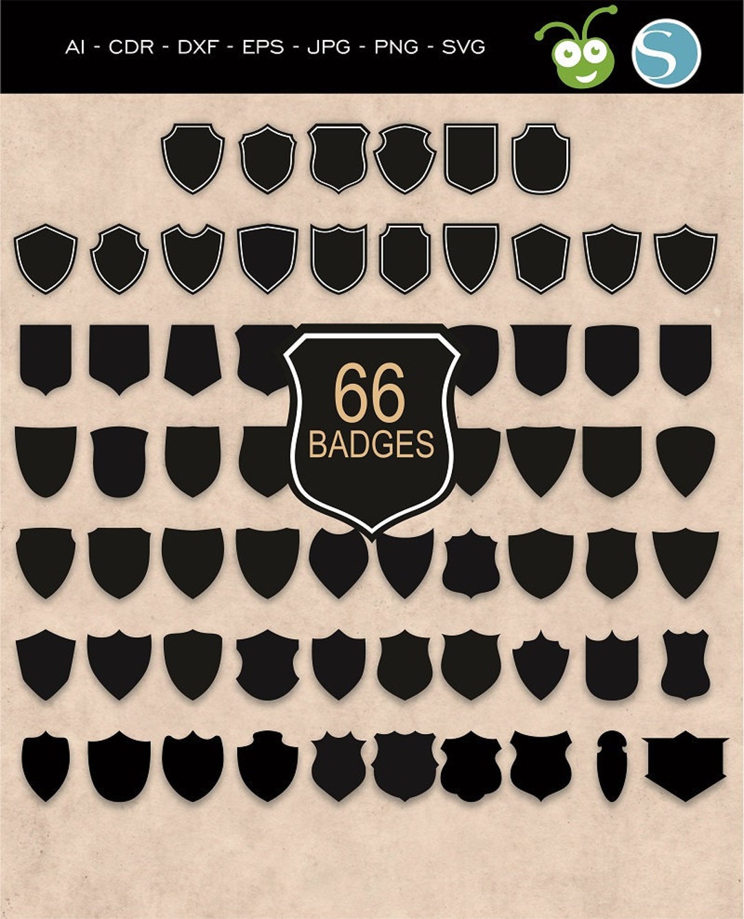 66 Badges Svg, Shields Svg, Labels Svg, Shield Outlines, Badge Cut ...