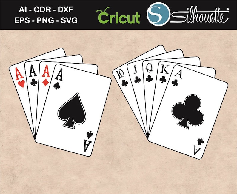 Spielkarten Svg Herz Pik Clubs Diamanten Ass Karten Svg - Etsy.de