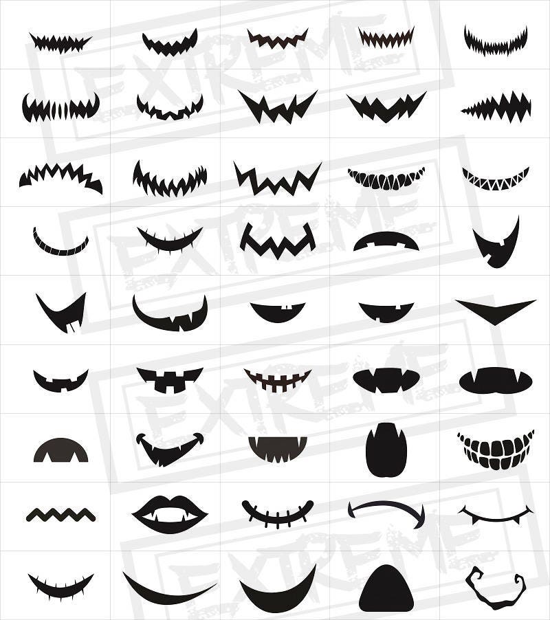 Mega DIY Halloween Pumpkin Faces Pumpkin Face Emoji Monster | Etsy