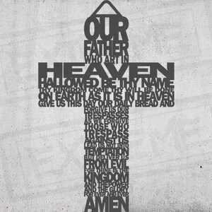 The Lord's Prayer Cross, Our Father Cross Laser Cut and Engrave Digital ...