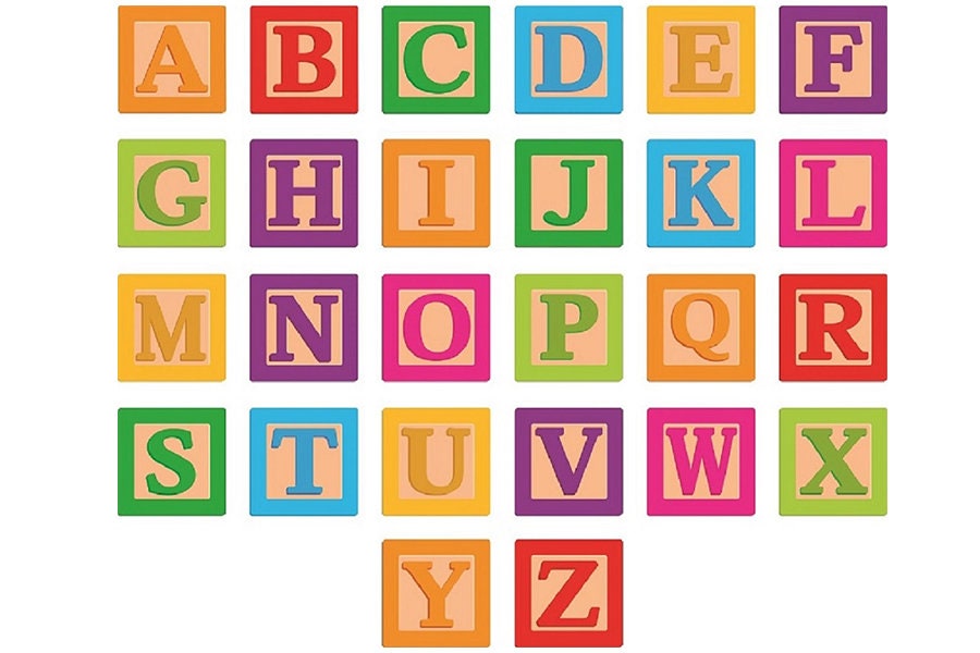 Blocks Letters Alphabet Ai CDR Eps SVG DXF Png Blocks | Etsy