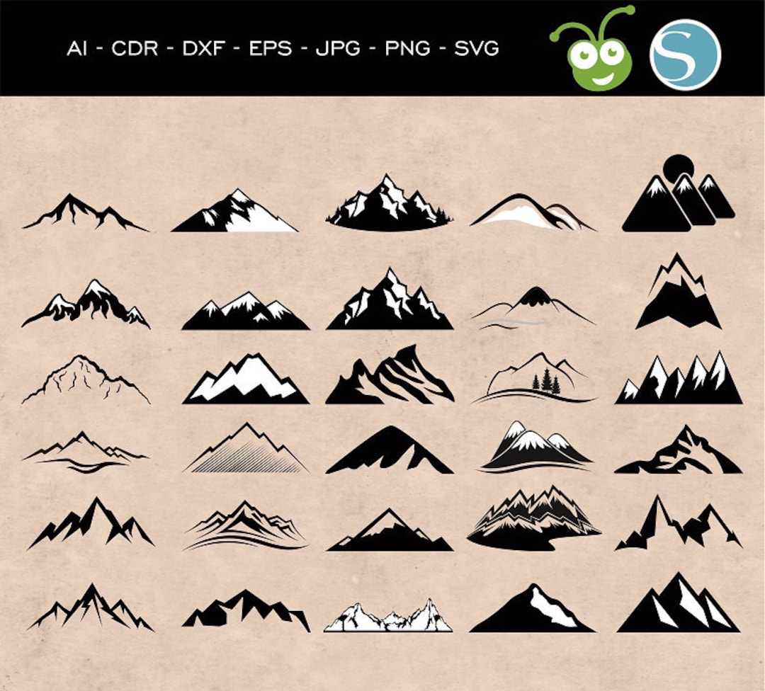 30 Mountain Svg, Mountain Vector, Mountain Clipart, Mountain Silhouette ...