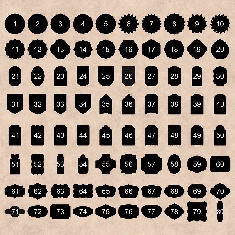 80 Tags Svg Labels Svg Tag Silhouette Label Cut Files - Etsy