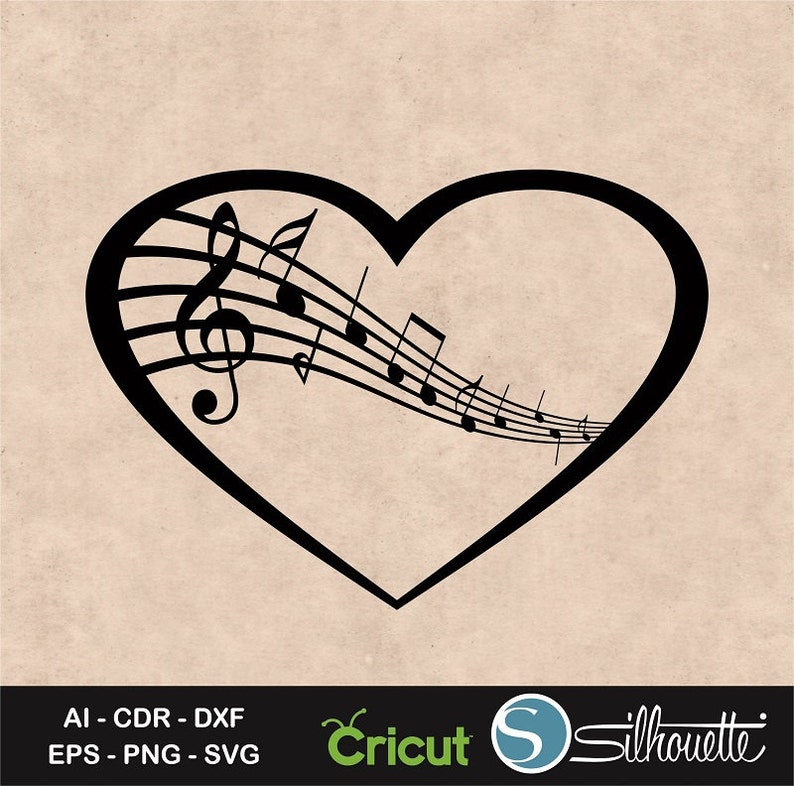 Music Heart Svg Music Svg Music Sheet Svg Love of Music - Etsy