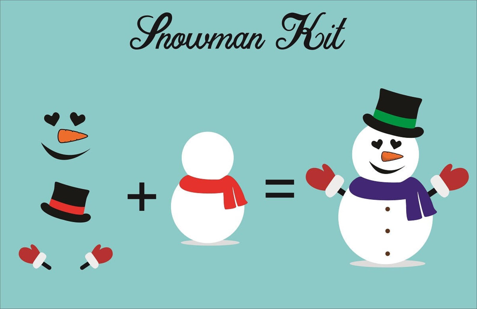 Snowman Svg Xmas Snowman Svg Snowman Kit Snowman Face Svg - Etsy