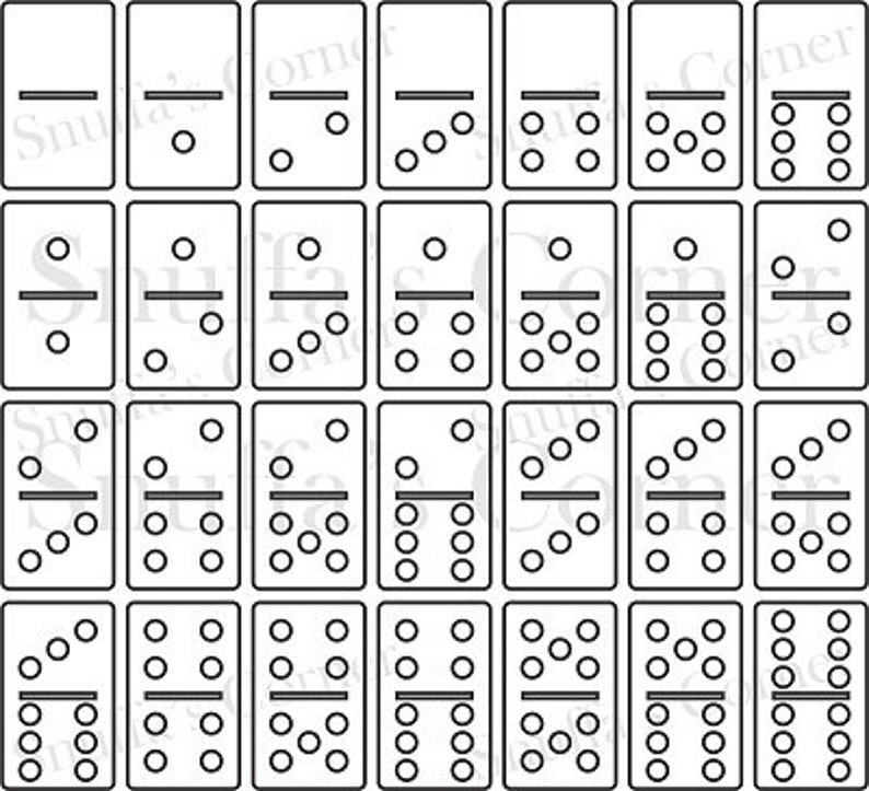 Instand Download 1" X 2" Dominoes Template Set, Create Your Own ...