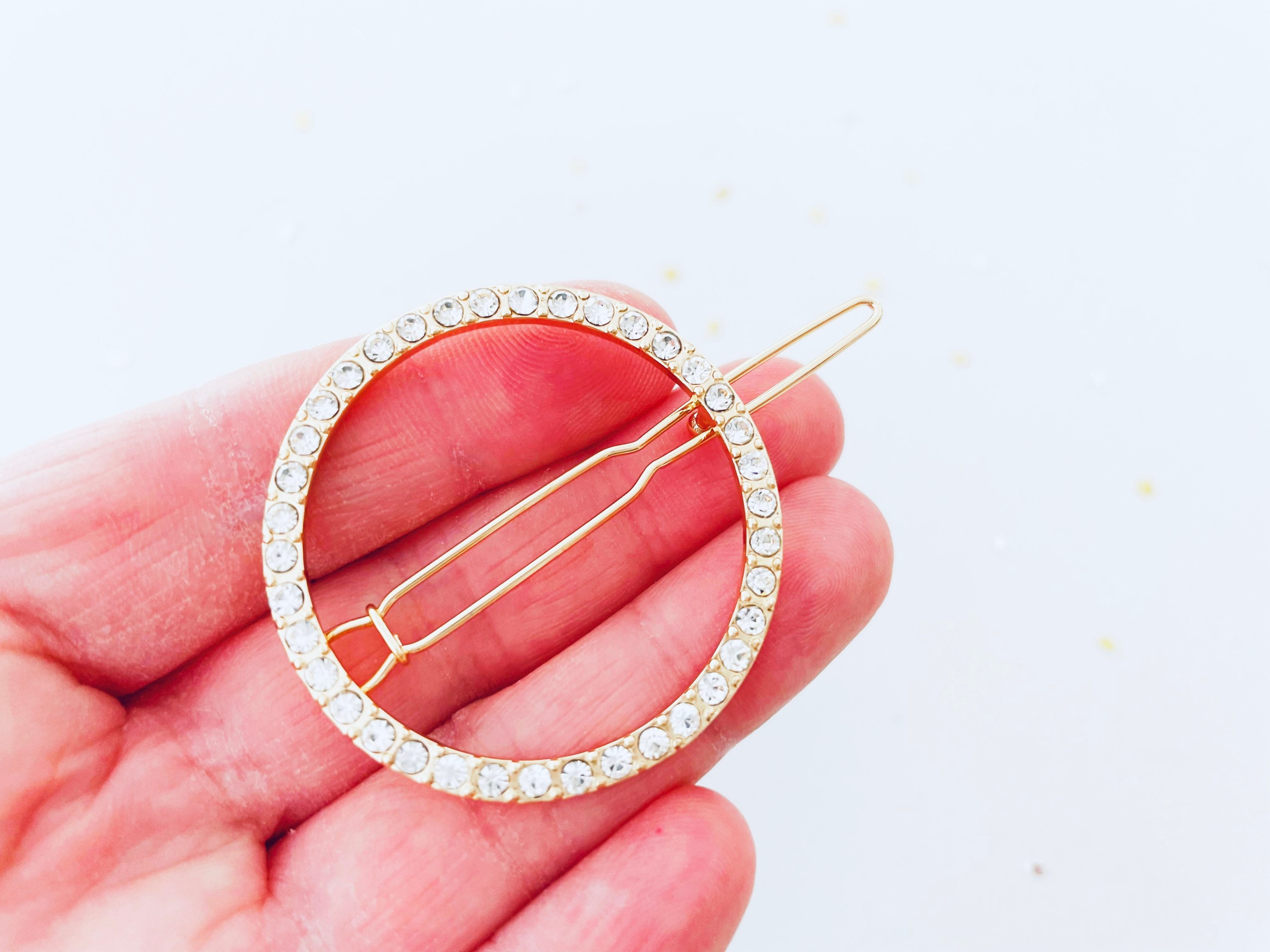 Crystal Hair Clip Round Hair Clip Simple Hair Clip Crystal | Etsy