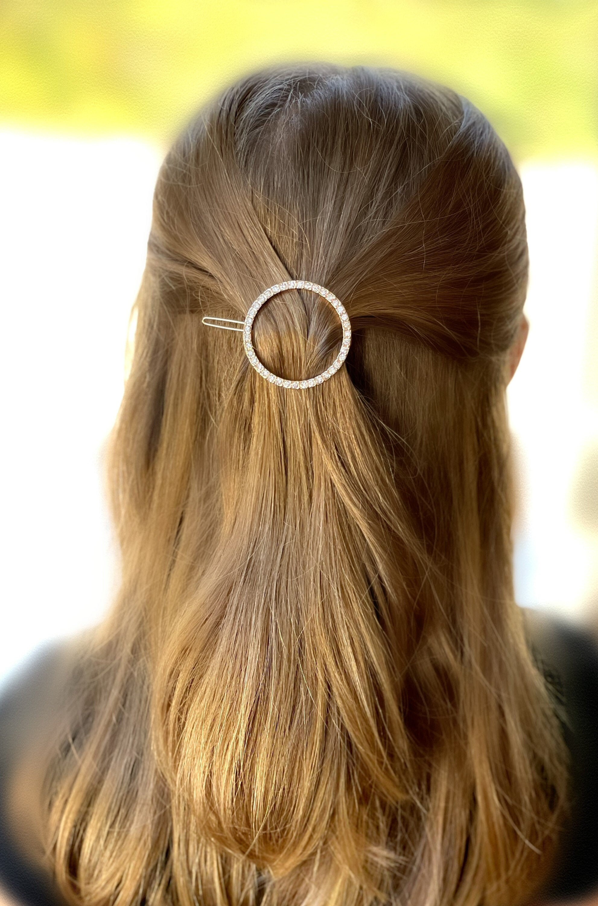 Crystal Hair Clip Round Hair Clip Simple Hair Clip Crystal | Etsy
