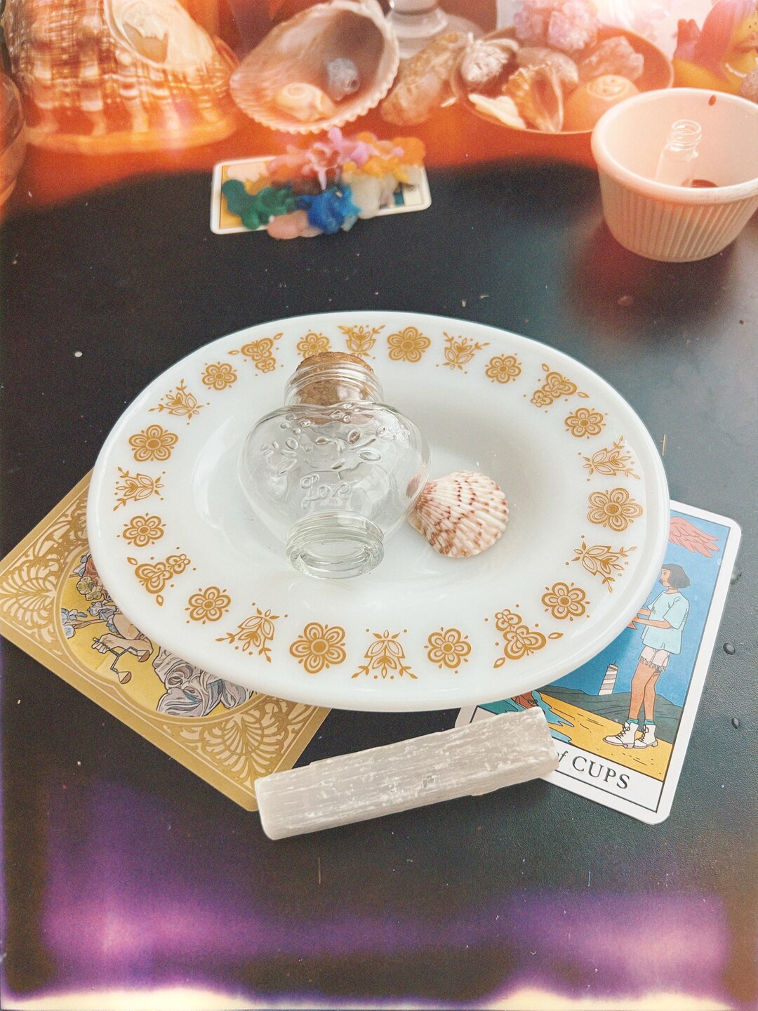 Vintage White Pyrex Plate, Ancestor Offering Plate, Deity Offering ...