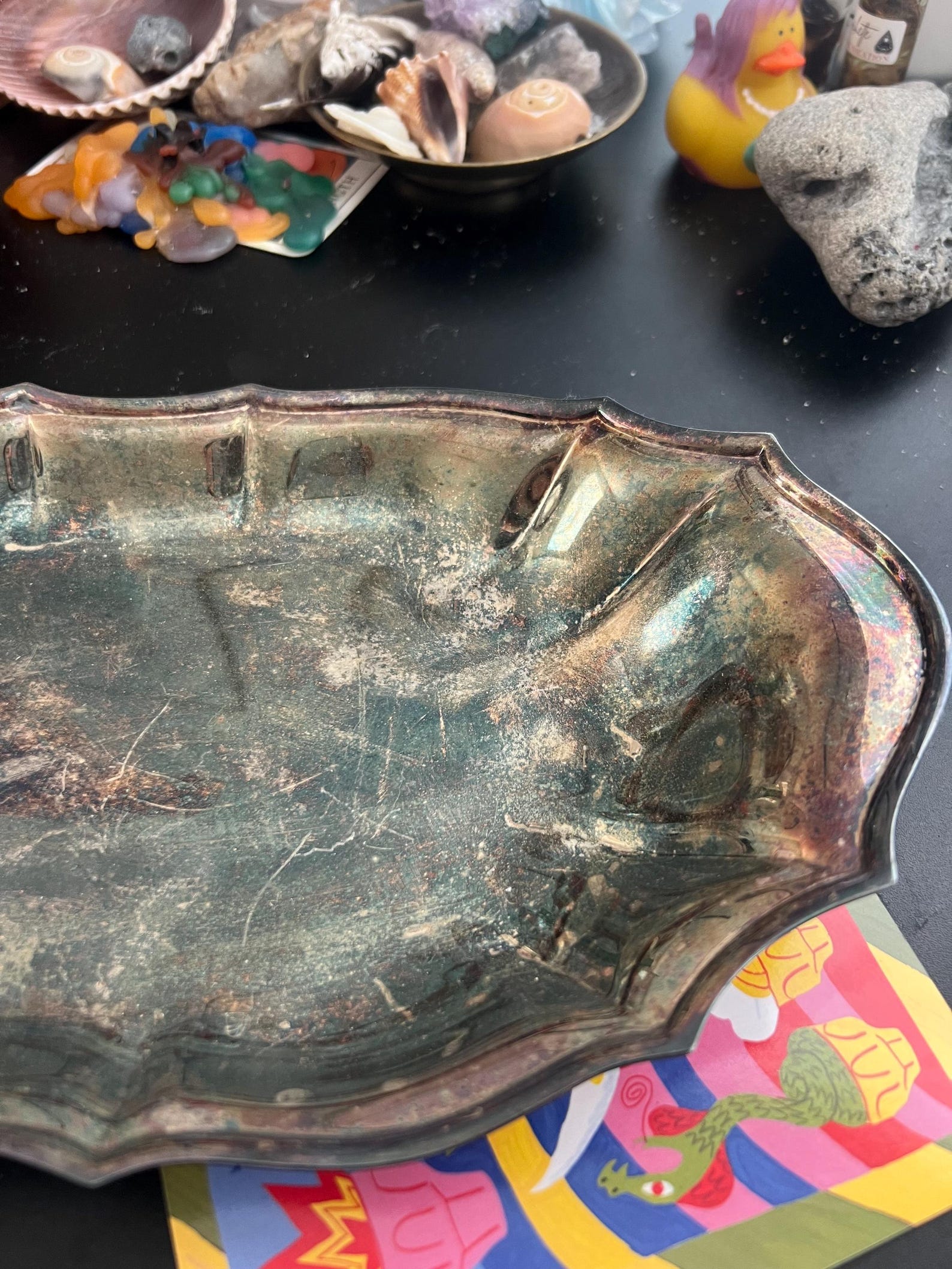 Vintage Silver Offering Plate, Spellwork Tray Ancestor Offering Bowl ...