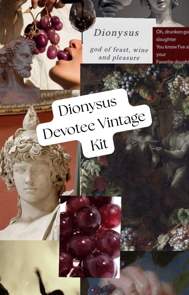 Dionysus Worship Vintage Bundle, Vintage Witchcraft Tools, Hellenic ...