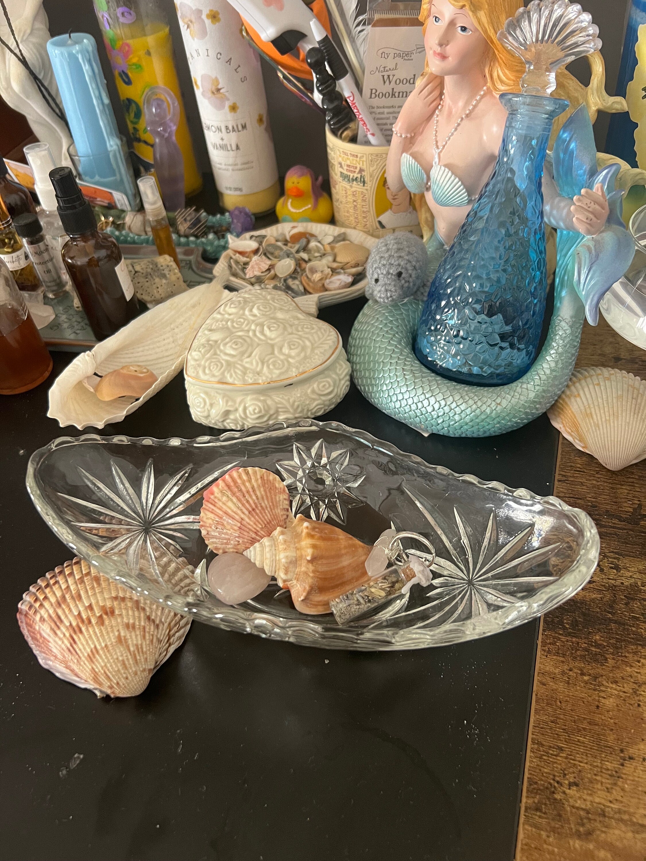 Vintage Glass Offering Bowl, Sun God Altar Decor, Apollo Deity Offering ...