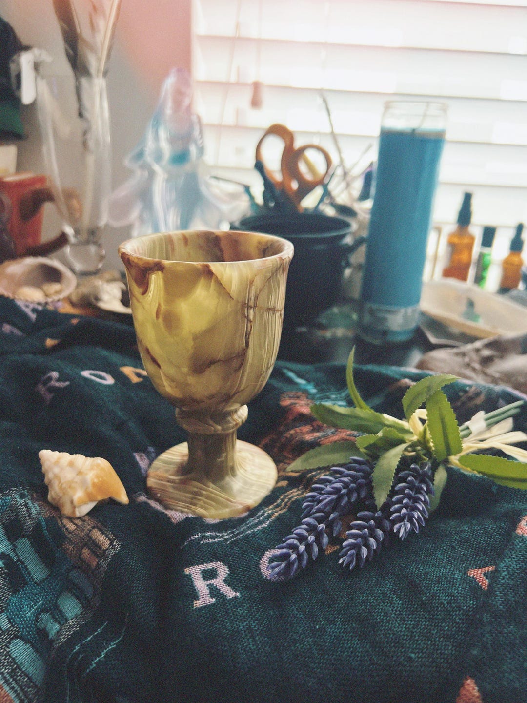 Vintage Crystal Deity Chalice, Deity Offering, Greek God Deity ...