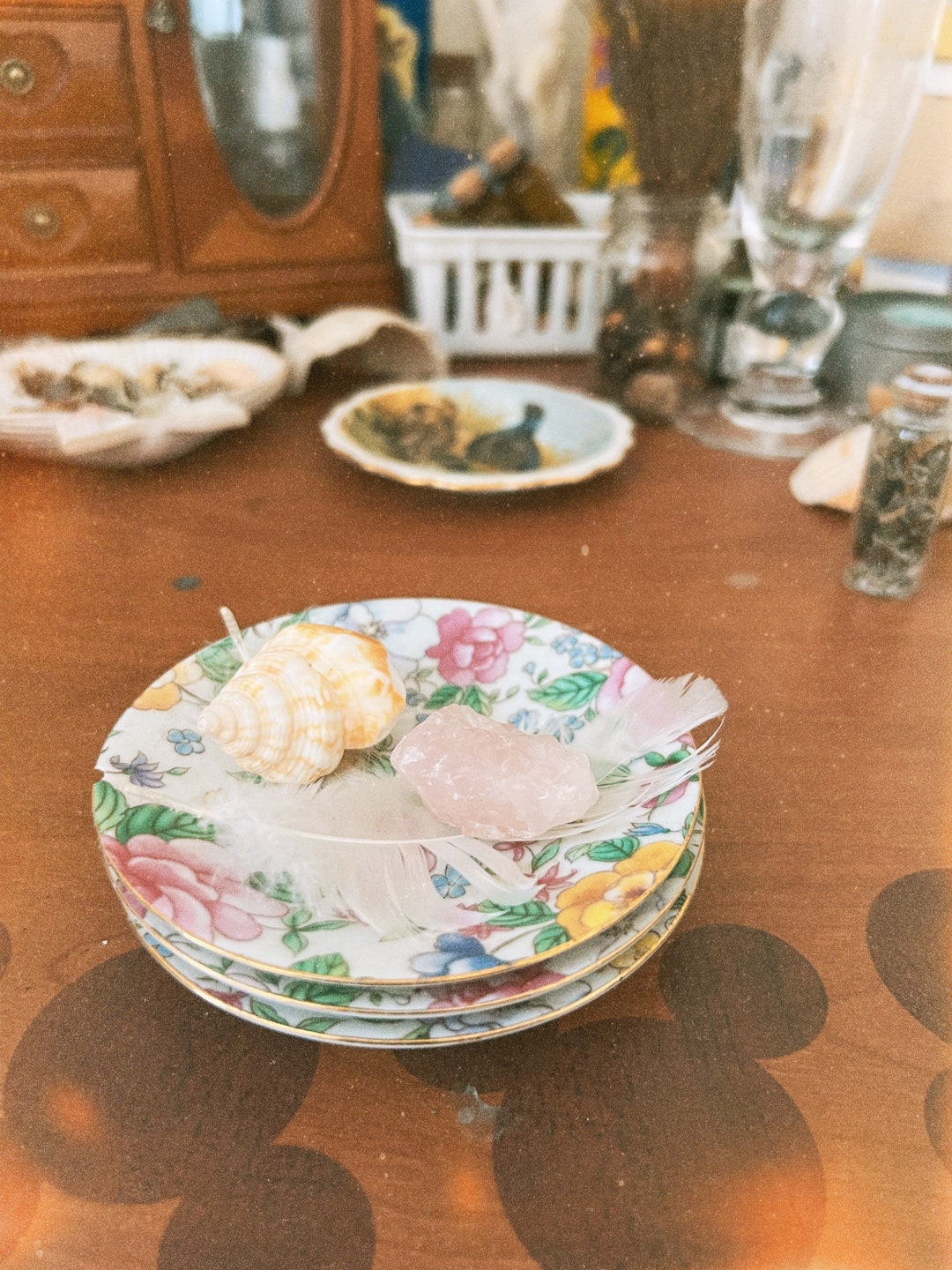 Vintage Floral Mini Plate, Deity Offering Bowl, Deity Offering Plate ...