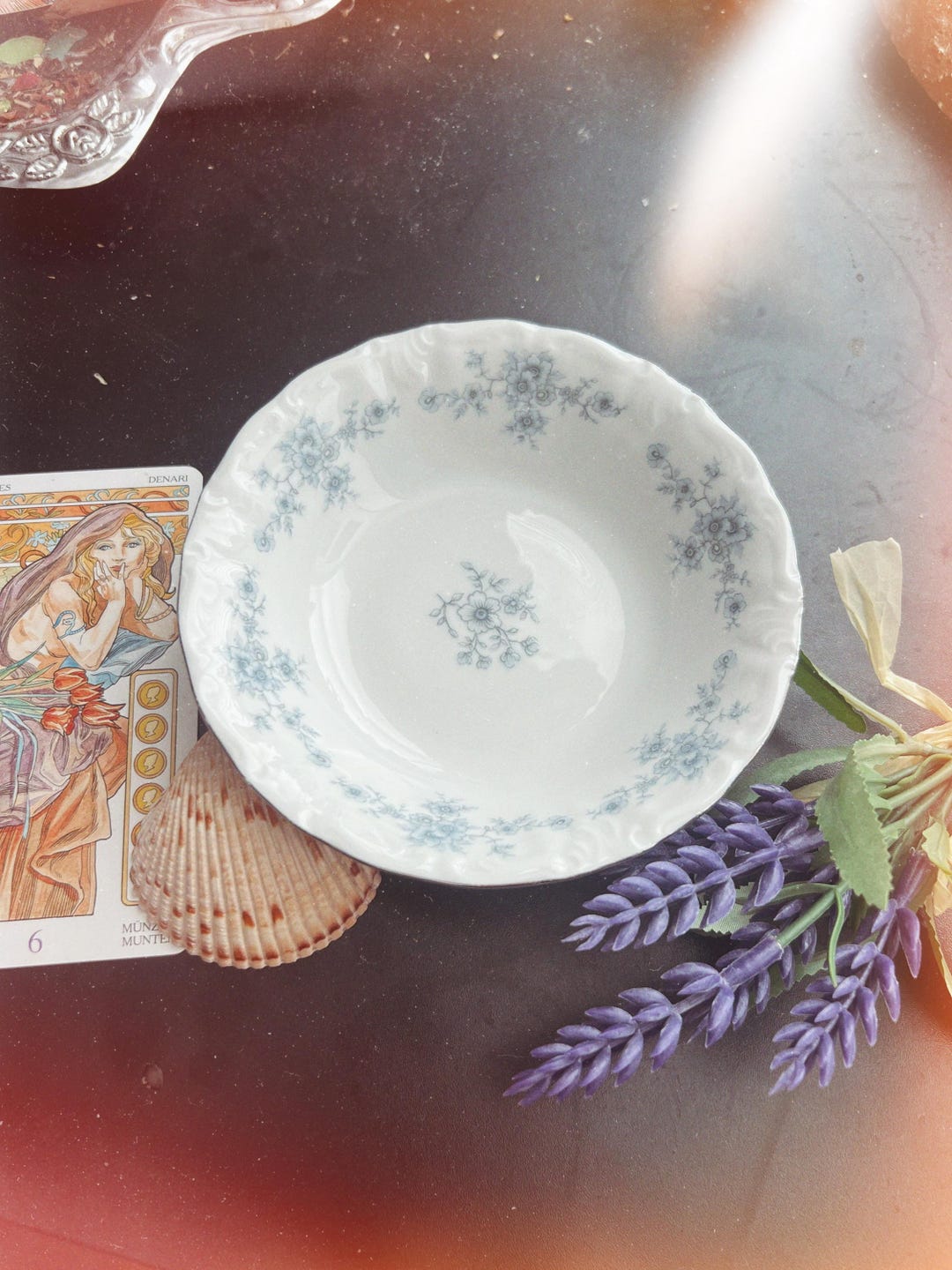 Vintage Floral Bowl, Witchcraft Spellwork Bowl, Persephone Offering ...