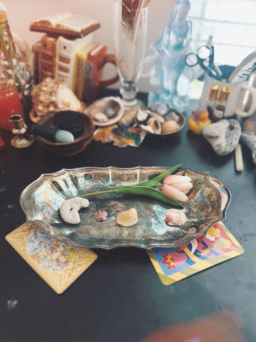 Vintage Silver Offering Plate, Spellwork Tray Ancestor Offering Bowl ...