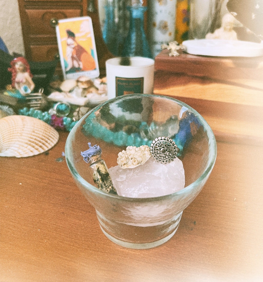Vintage Small Glass Offering Bowl, Deity Offering Altar Bowl, Deity ...