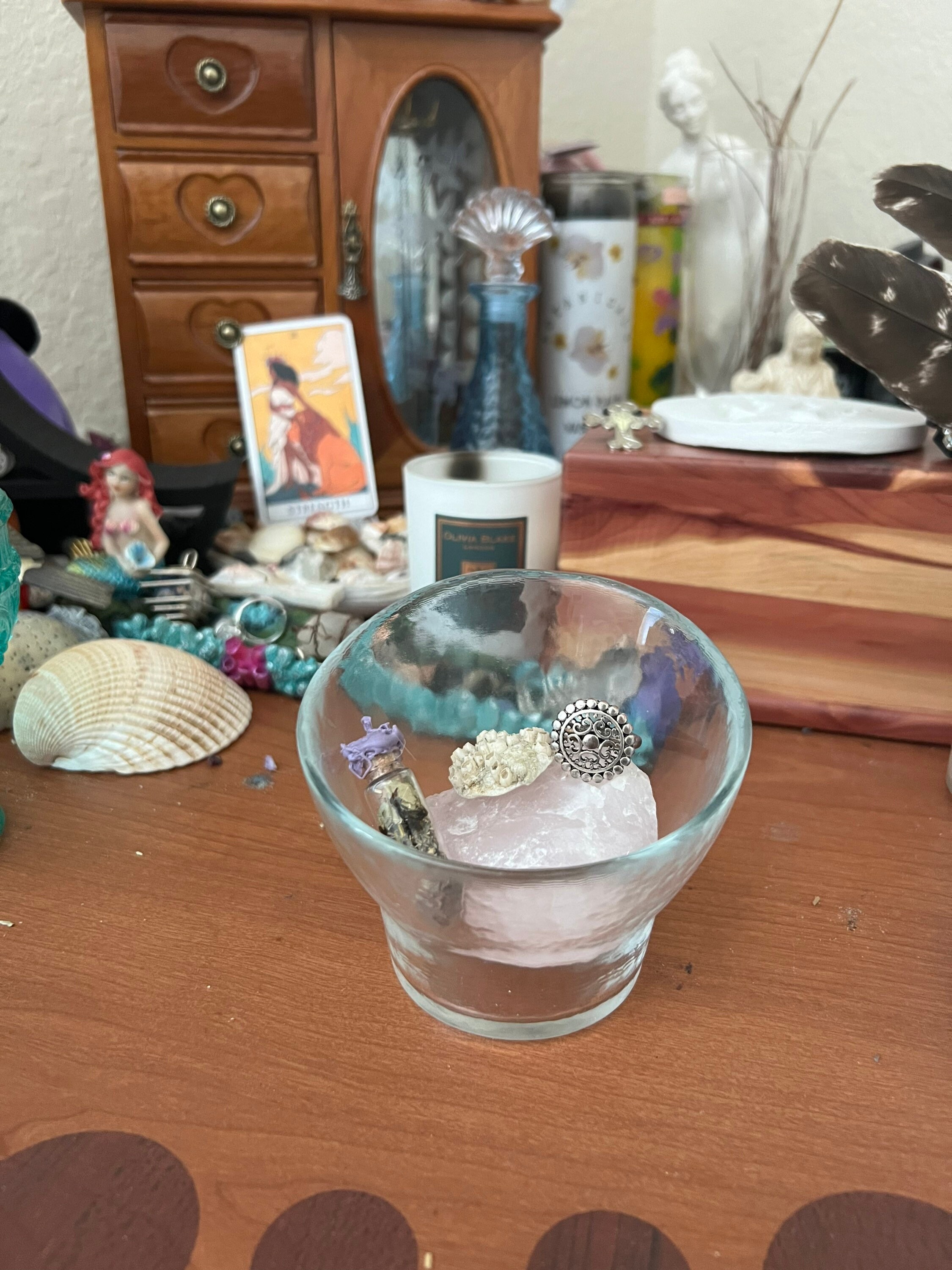 Vintage Small Glass Offering Bowl, Deity Offering Altar Bowl, Deity ...