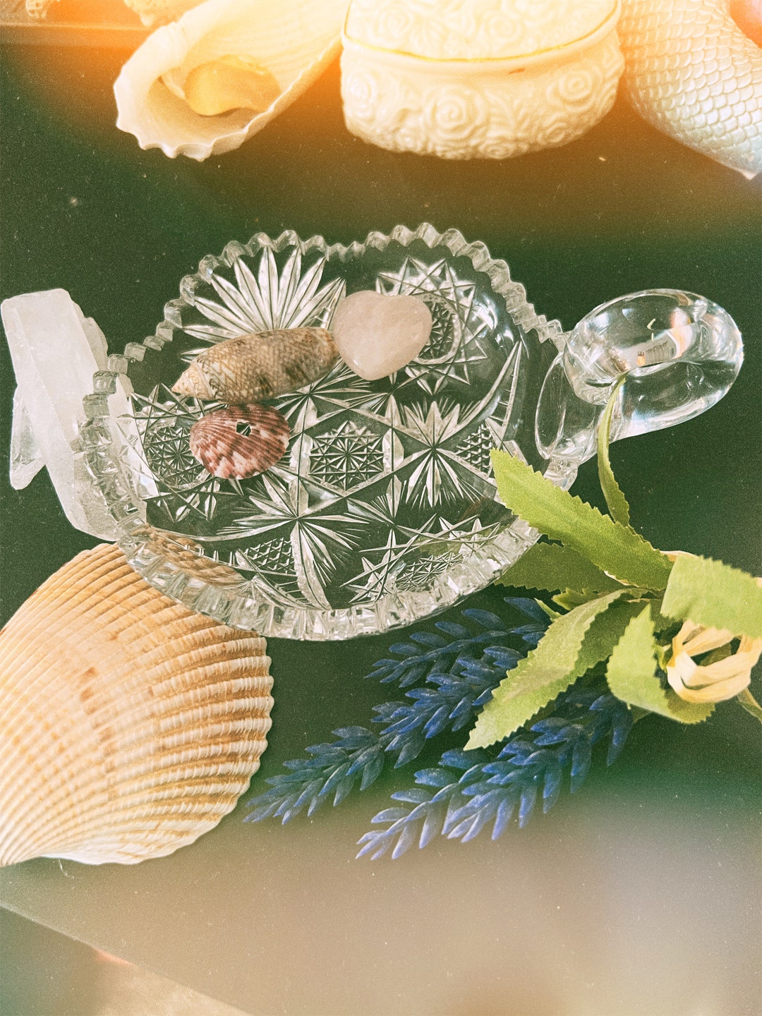 Vintage Medium Glass Offering Bowl, Deity Offering Altar Bowl, Deity ...