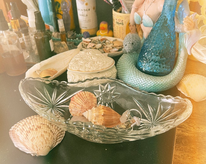 Vintage Glass Offering Bowl, Sun God Altar Decor, Apollo Deity Offering ...