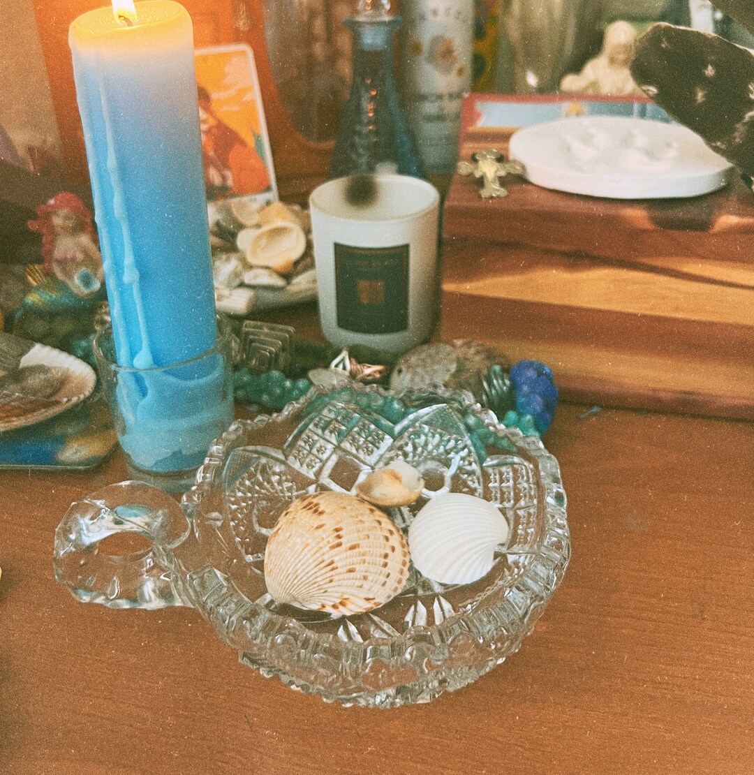 Vintage Medium Glass Offering Bowl, Deity Offering Altar Bowl, Deity ...