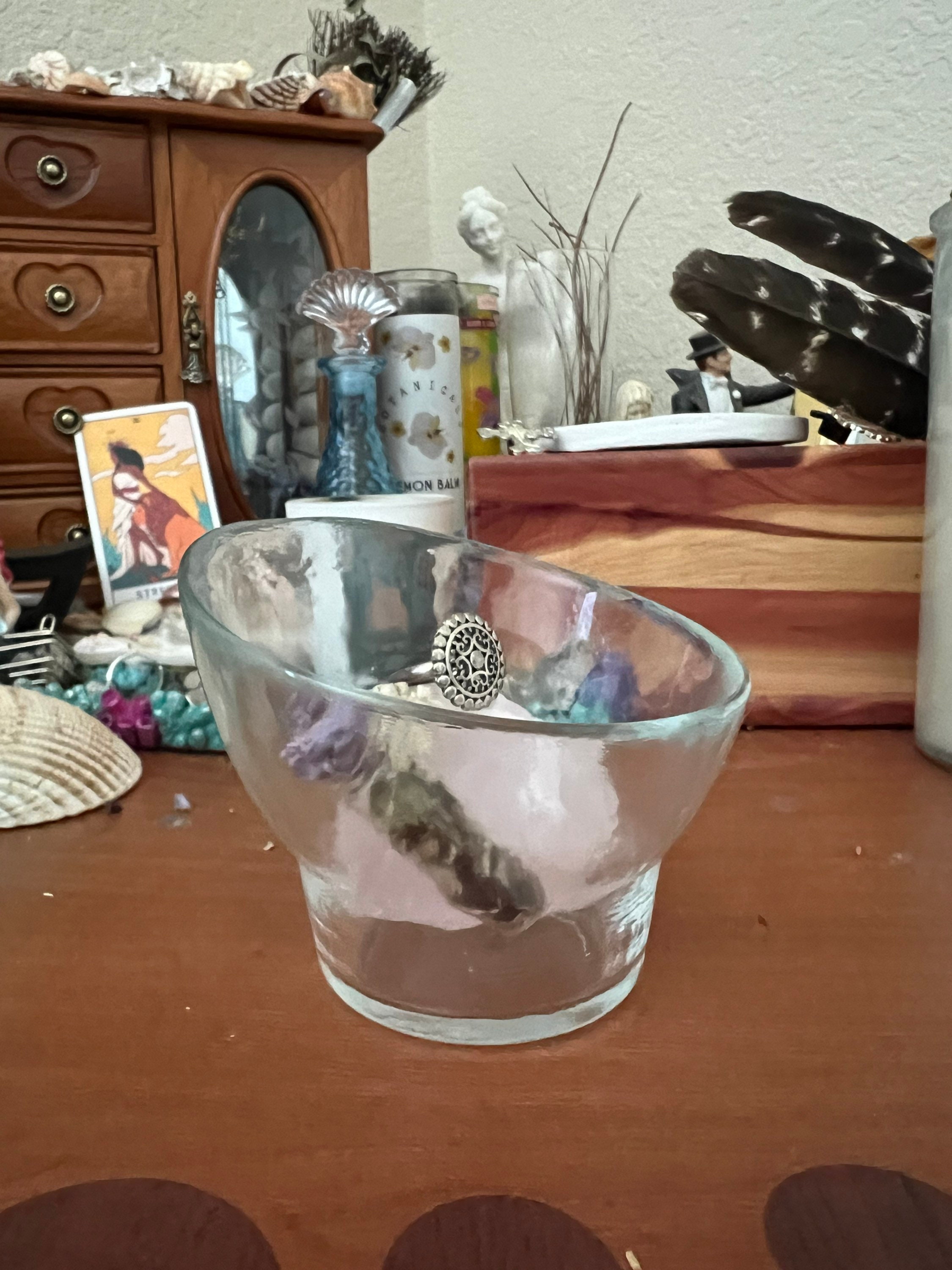 Vintage Small Glass Offering Bowl, Deity Offering Altar Bowl, Deity ...