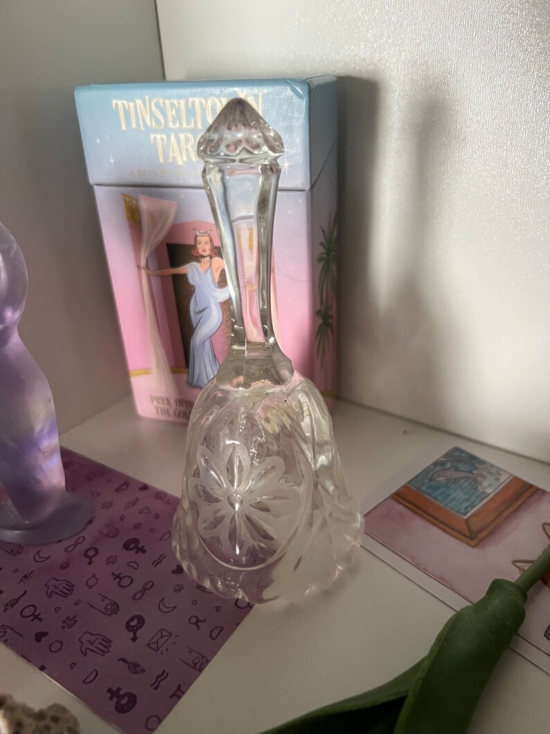 Vintage Crystal Glass Bell, Room Cleansing Bell, Sound Cleansing Bell ...