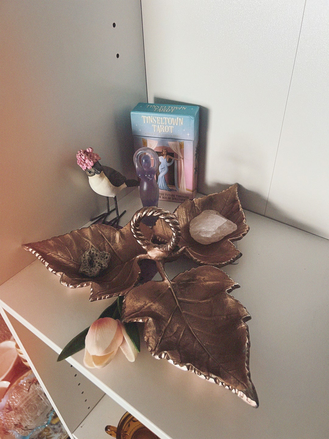 Vintage Leaf Shaped Plate, Ancestor Altar Decor, Large Smudging ...