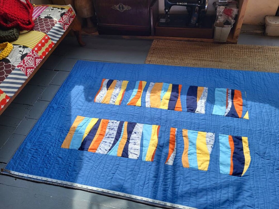 Cornflower Blue Freestyle Pieced and Quilted Throw - Etsy