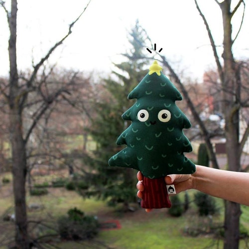 Happy Abies Tree Plush Doll Soft Plant Plushie Printed - Etsy