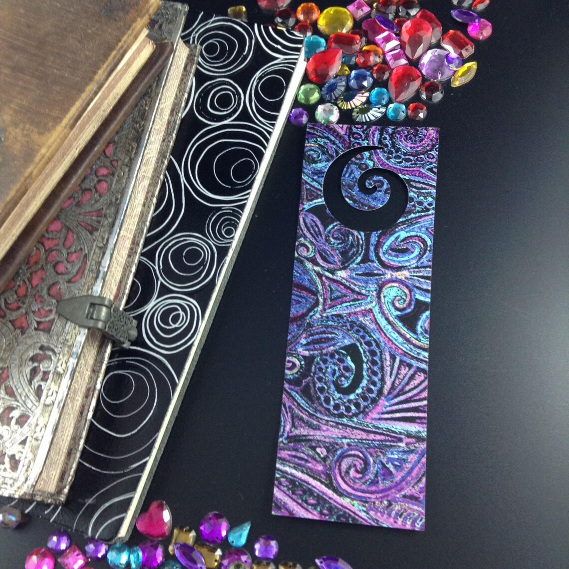 Bookmark Rainbow Coloured Original Designs, Card Gift, Handmade ...