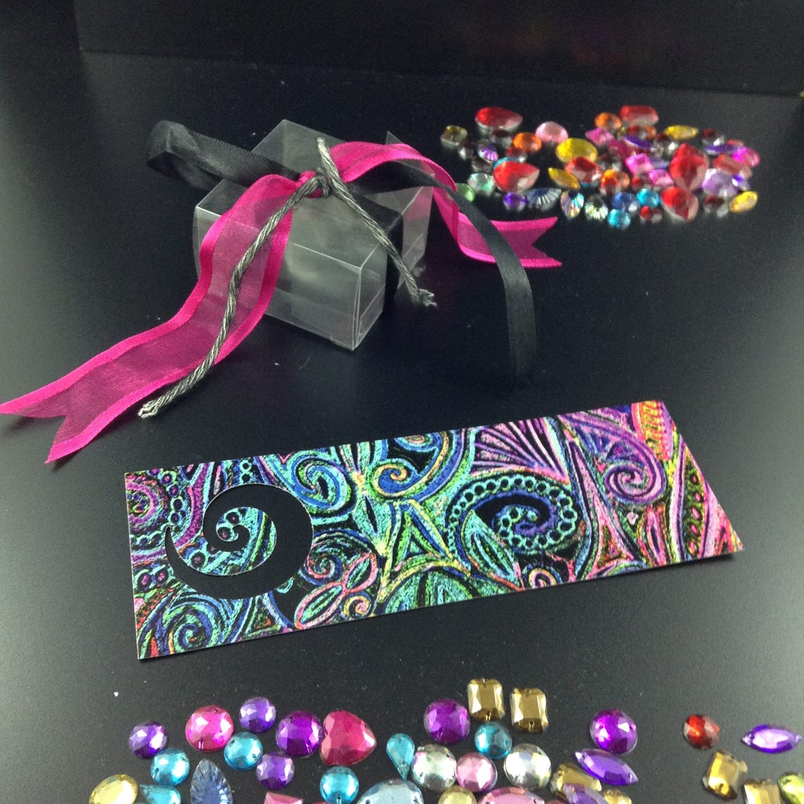 Bookmark Rainbow Coloured Original Designs, Card Gift, Handmade ...