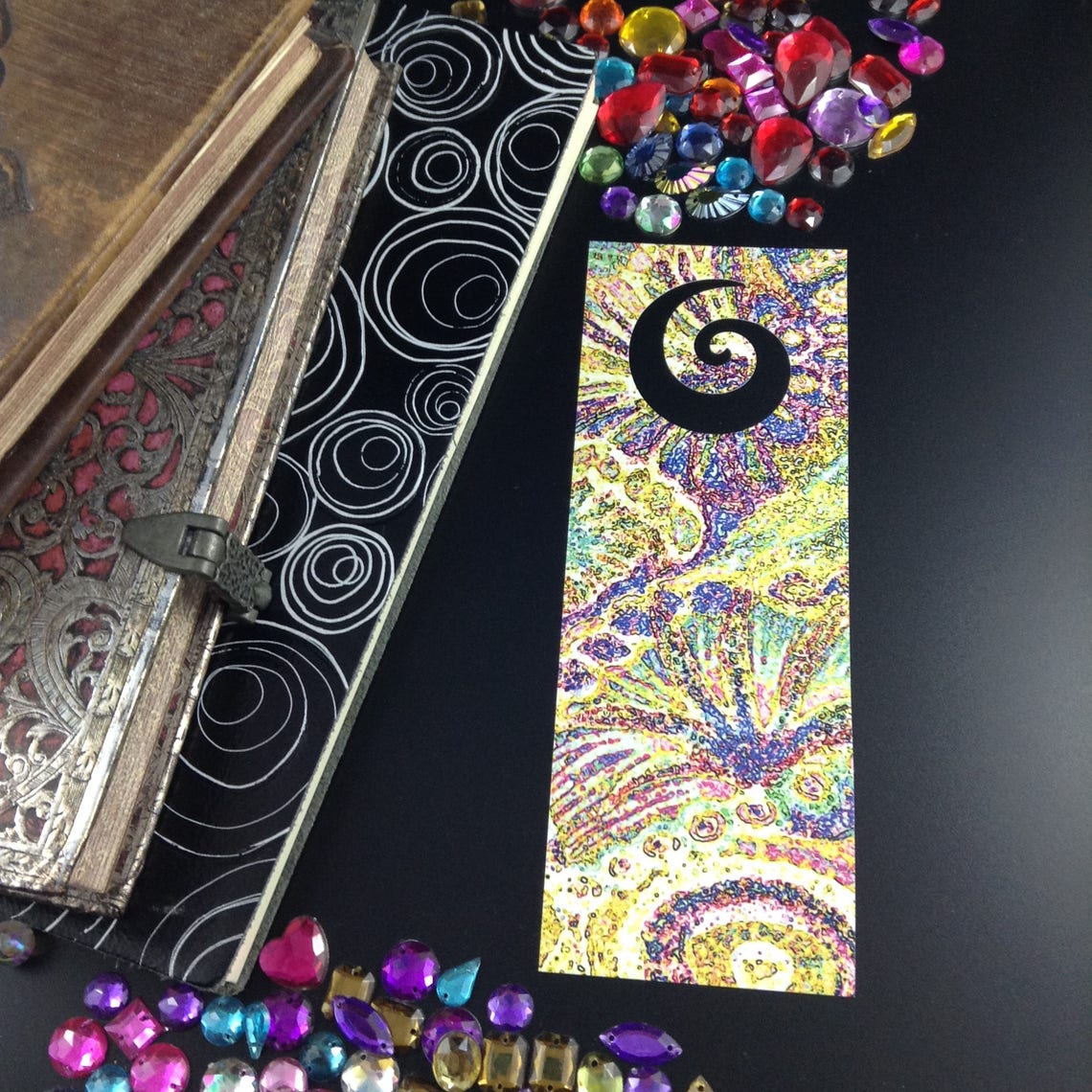 Bookmark Rainbow Coloured Original Designs, Card Gift, Handmade ...