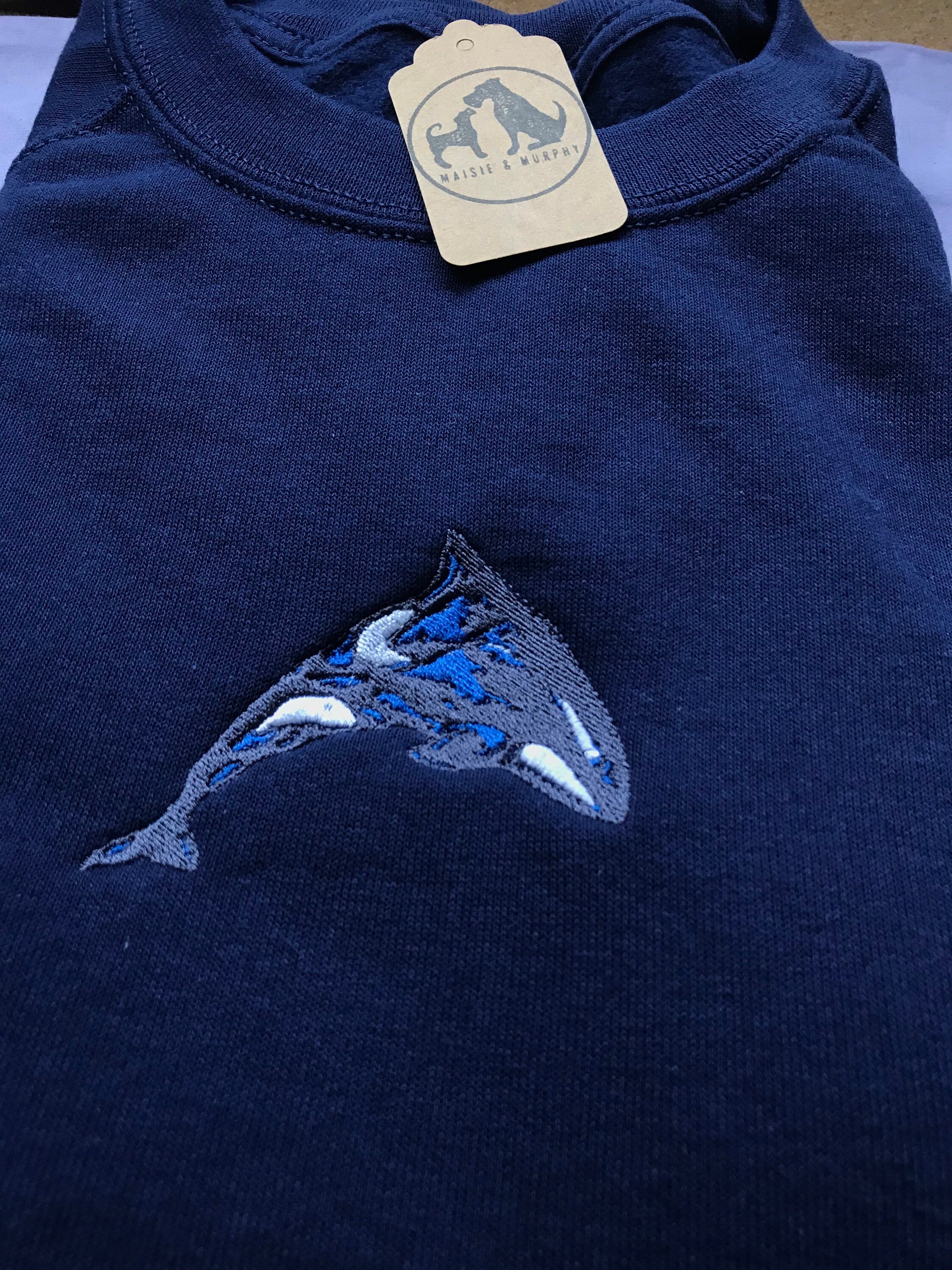 Embroidered Whale Sweatshirt- Embroidered Orca Jumper for Sea Life ...