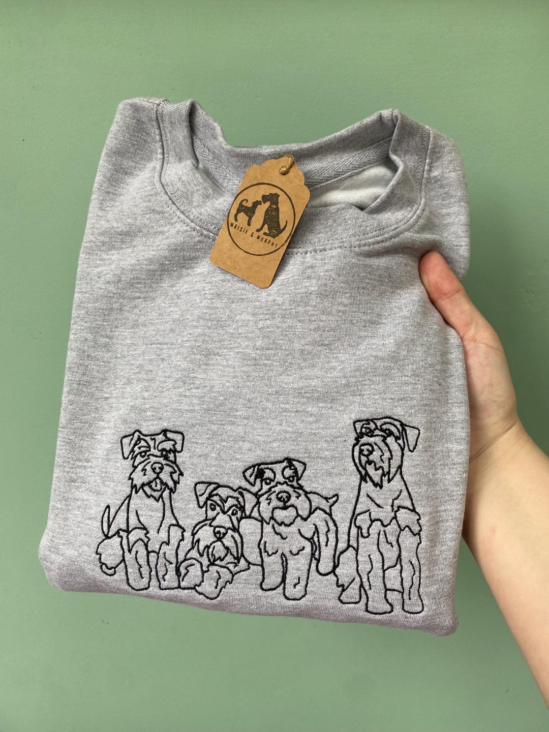 Embroidered Schnauzer Sweatshirt- With Miniature, Standard & Giant ...