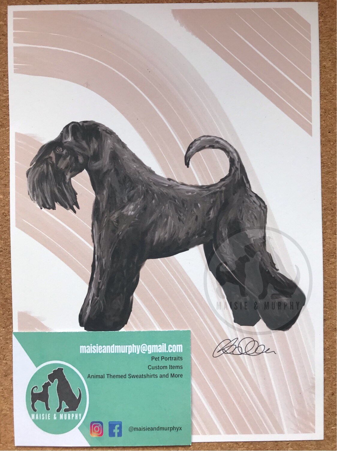Kerry Blue Terrier Fine Art Print A5 Hand Drawn Terrier Print - Etsy UK