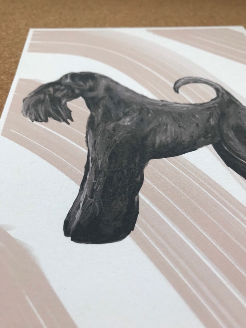 Kerry Blue Terrier Fine Art Print A5 Hand Drawn Terrier Print - Etsy UK
