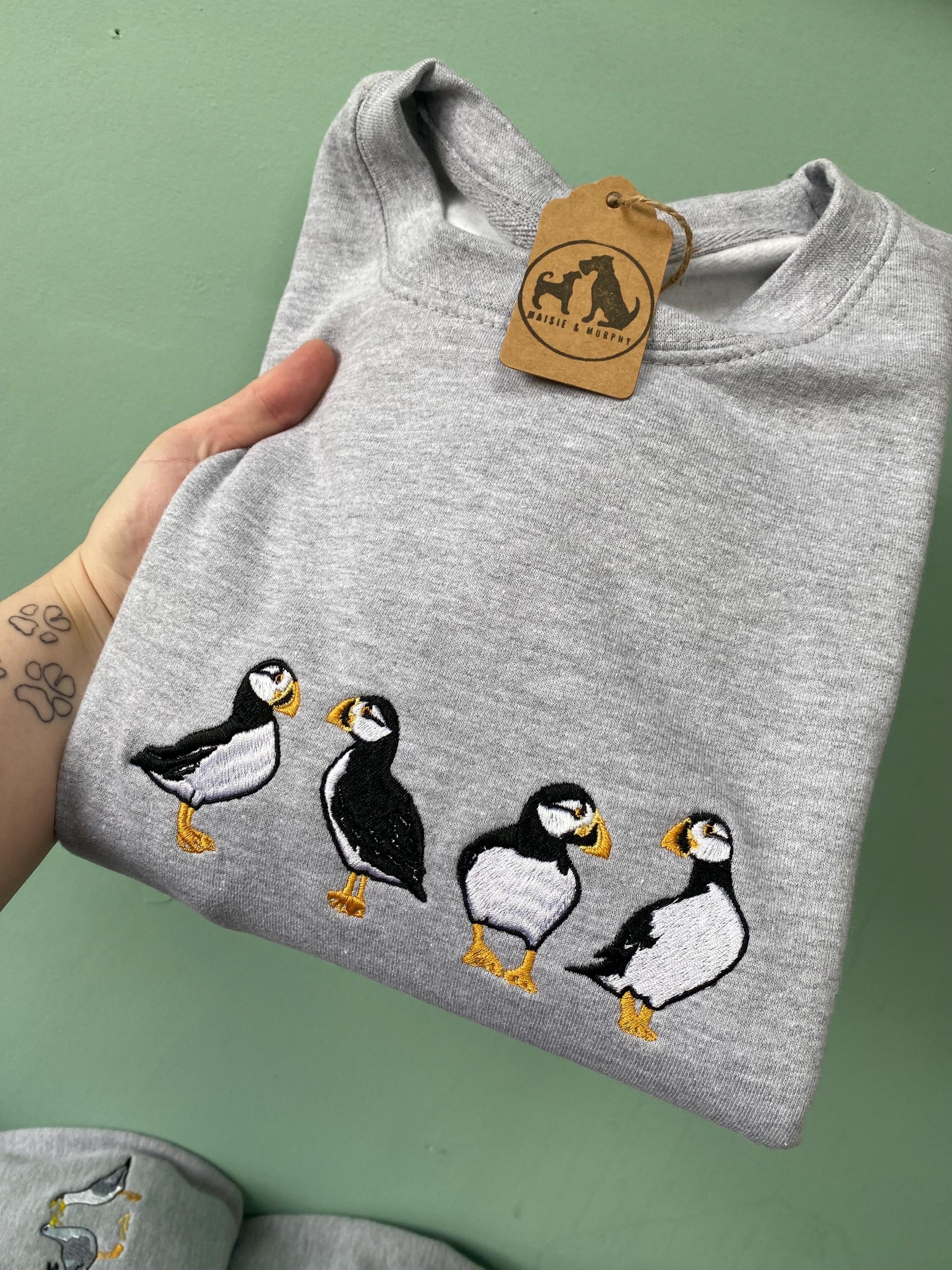 Puffin Embroidered Sweatshirt - Puffin Gifts for Puffin Lovers.puffin ...