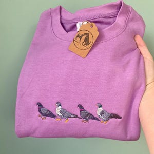 Pigeon Embroidered Sweatshirt - Bird Gifts for Pigeon Lovers. City ...