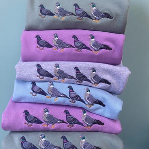 Pigeon Embroidered Sweatshirt - Bird Gifts for Pigeon Lovers. City ...