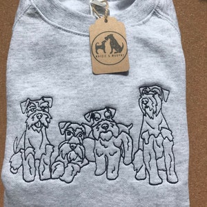 Embroidered Schnauzer Sweatshirt- With Miniature, Standard & Giant ...